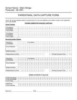Fillable Online PARENTMAIL DATA CAPTURE FORM - 176.32.230.252 Fax Email ...