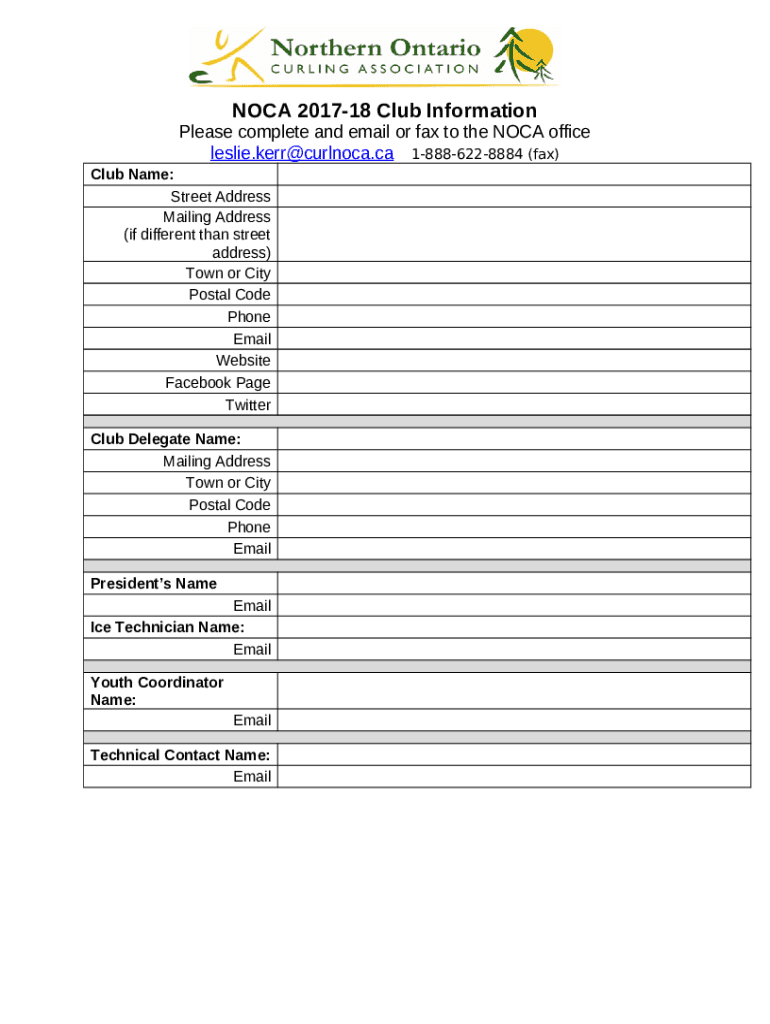 Online Club Ination Sheet 2015-16 - Curl NOCA ... Doc Template | pdfFiller