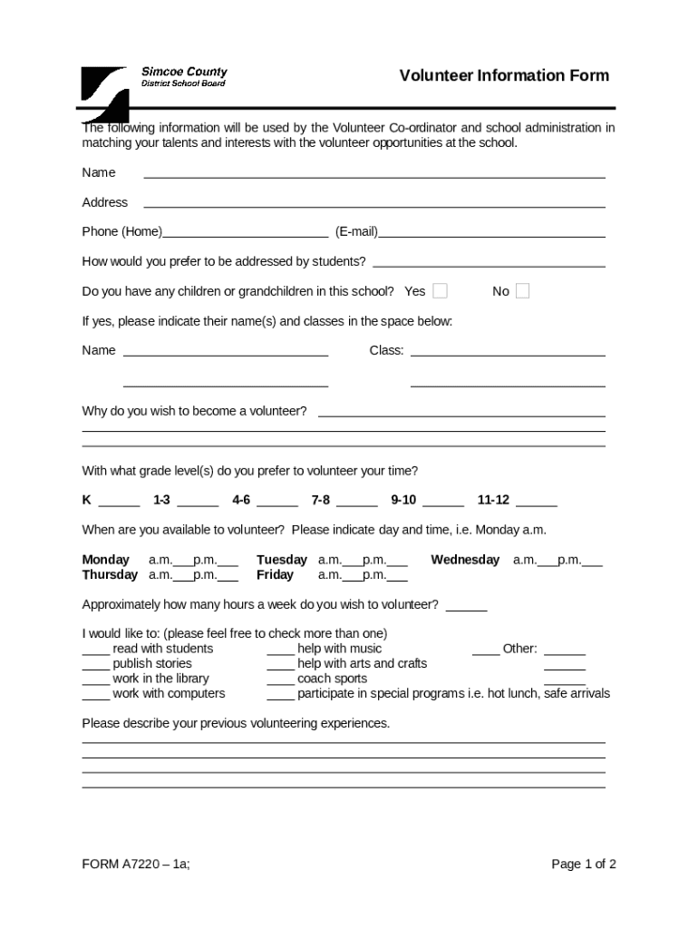 Volunteer Ination - Simcoe County District School ... - min scdsb on ...