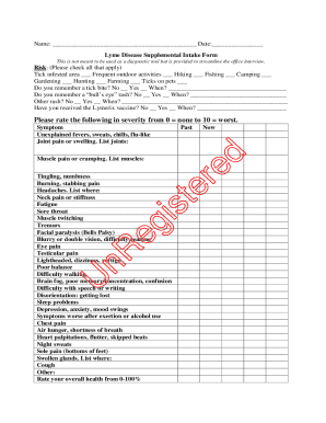 Fillable Online Lyme Intake Form Fax Email Print - pdfFiller