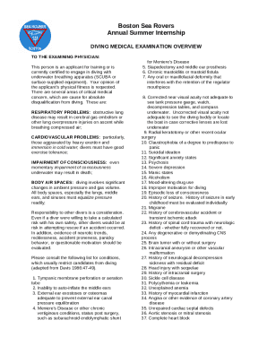 MDMF DIVING MEDICAL EXAMINATION OVERVIEW Doc Template | pdfFiller