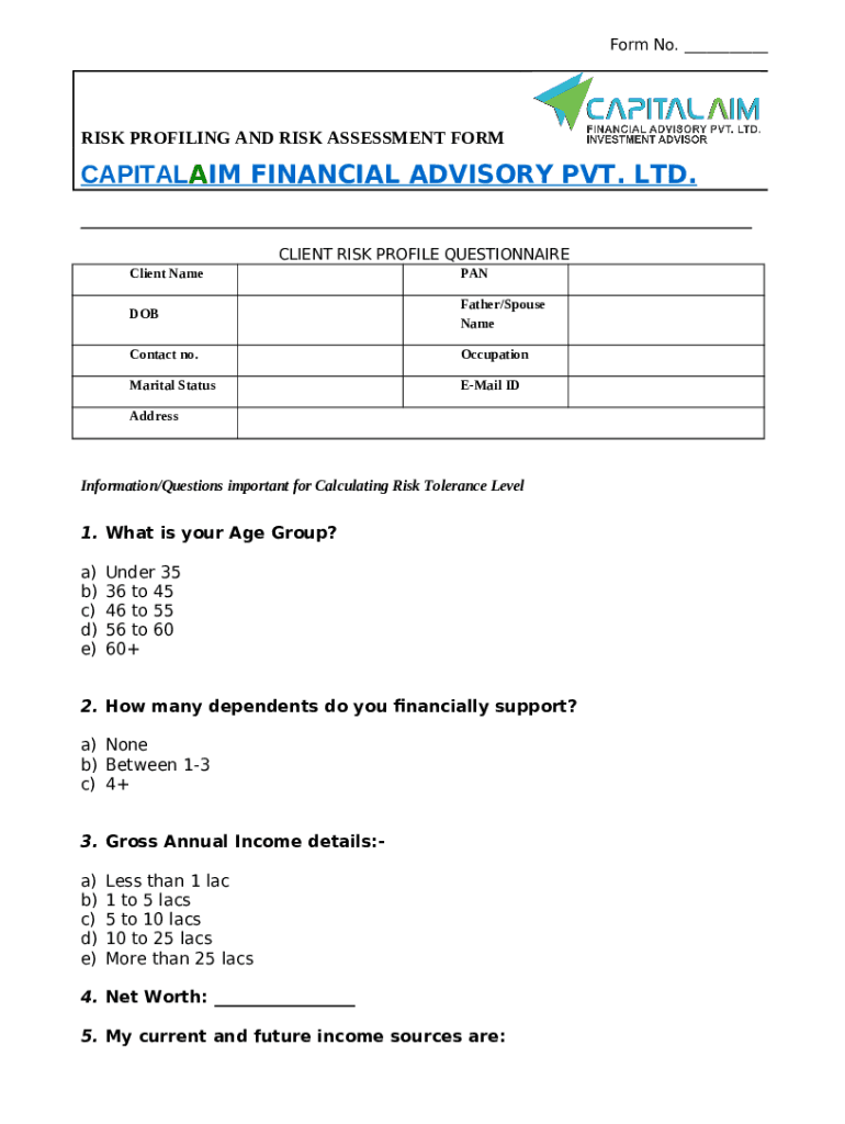 Tips for Assessing a Client's Risk Tolerance Doc Template | pdfFiller