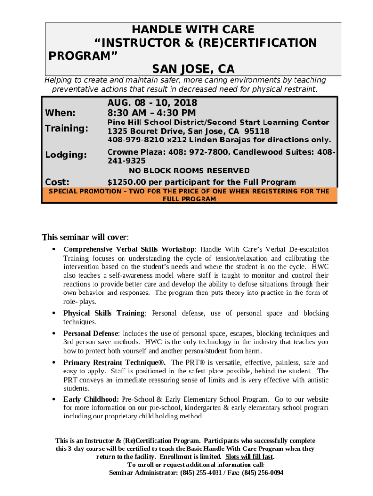Handle With Care Inc - HWC Behavior Management System Doc Template ...