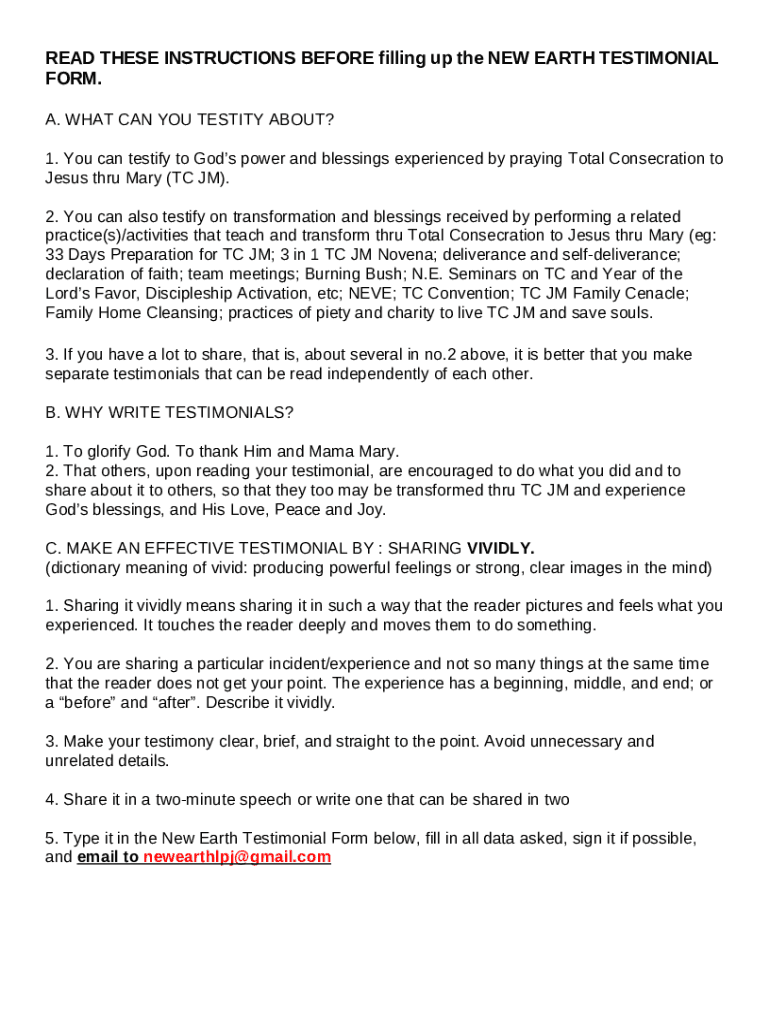 How To Write Your Testimony A Five Step Outline Doc Template PdfFiller