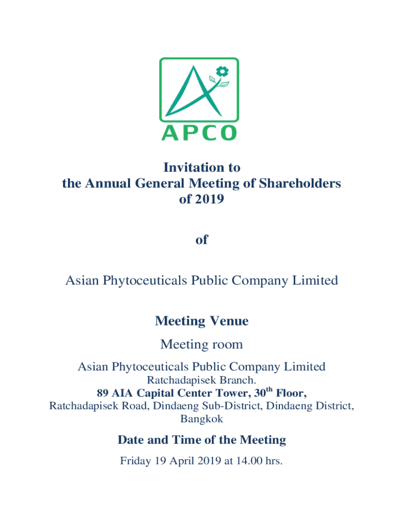 Fillable Online Asian Phytoceuticals Public Company Limited - APCO Fax Email Print - pdfFiller
