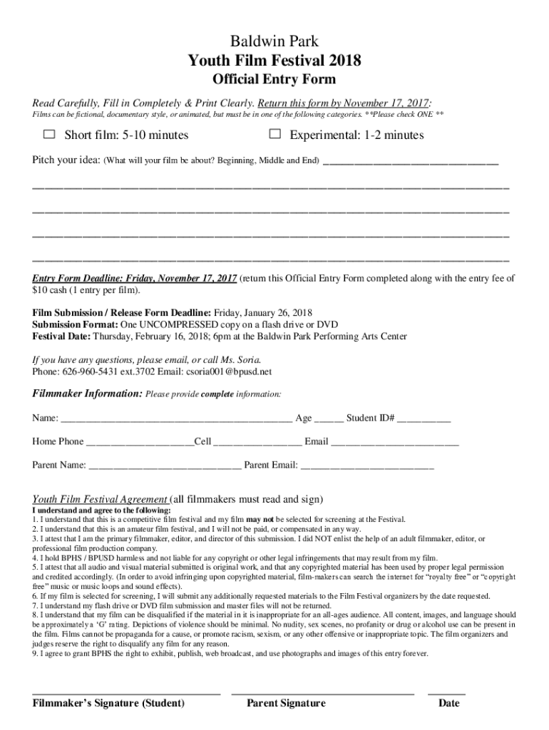 Fillable Online Applying for a Filming Permit - City of Baldwin Park ...