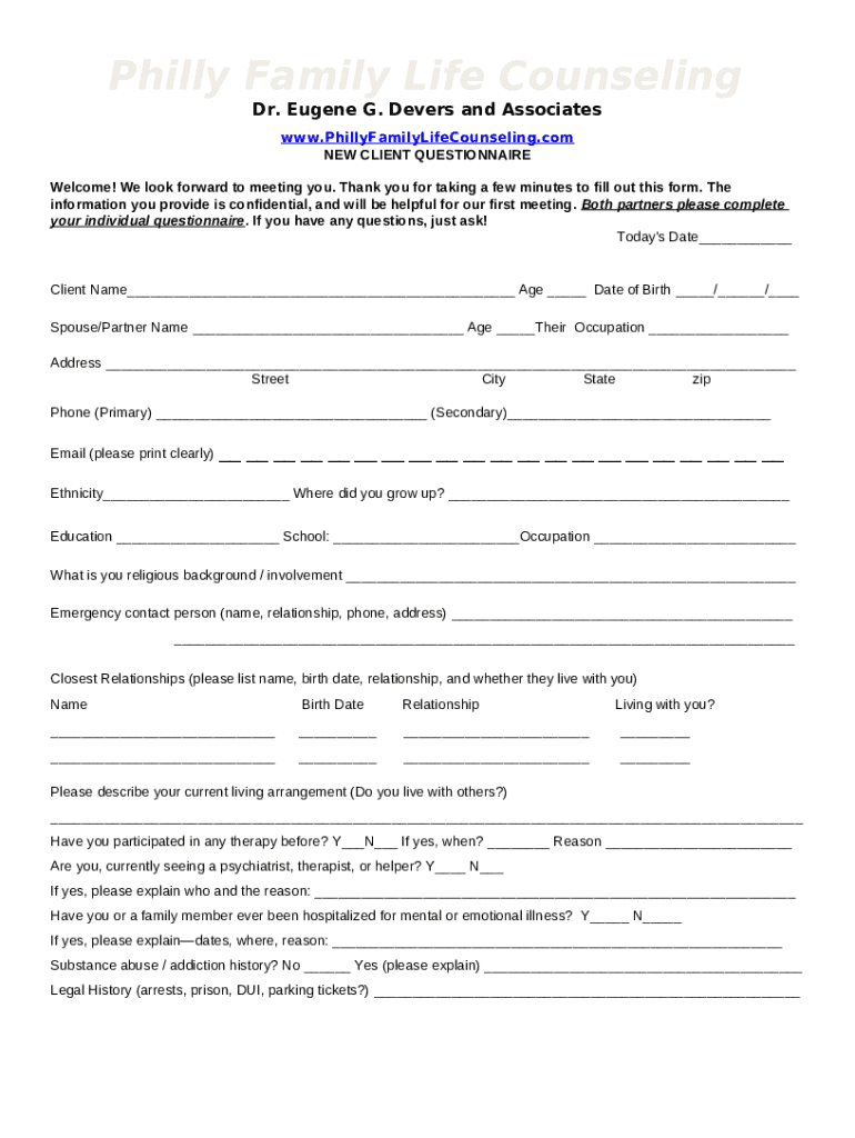 Prospective Client Questionnaire - A Beyoutiful Fete Events ... Doc ...