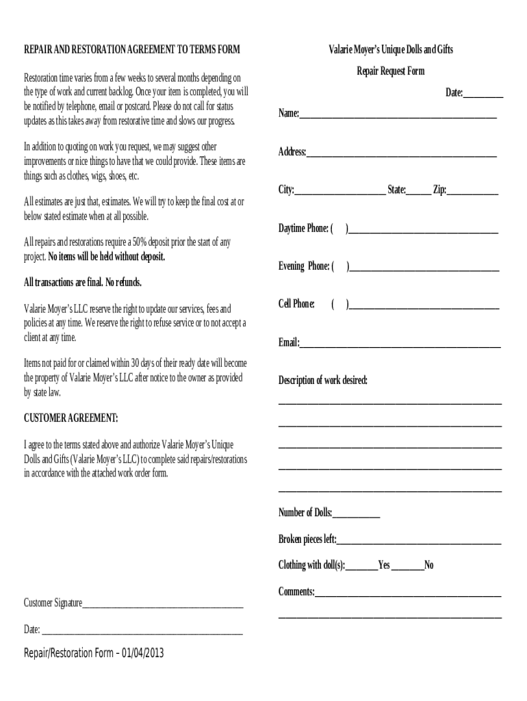 Sample Restoration Agreement for Antique Auto Restorations ... Doc ...