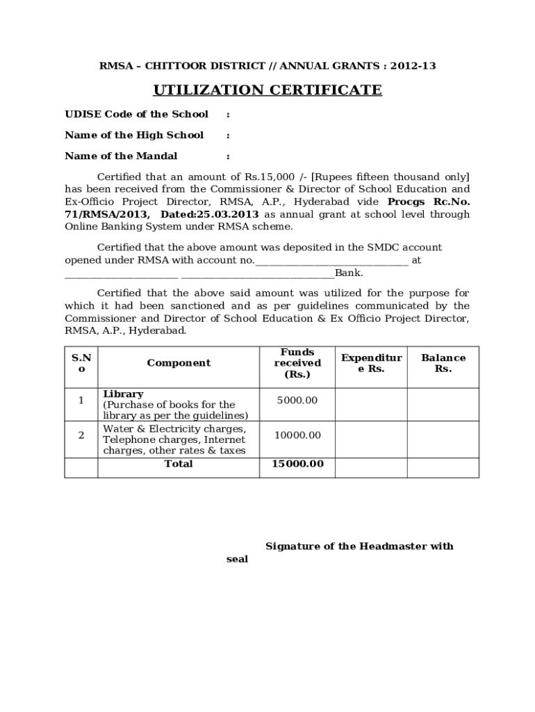 Revised guidelines for utilisation of RMSA School Grants ... Doc ...