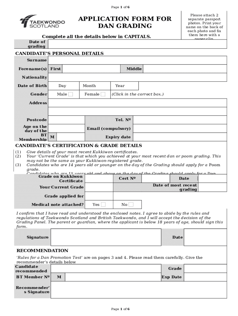 Application For Kukkiwon Certificate Only printable ... Doc Template ...