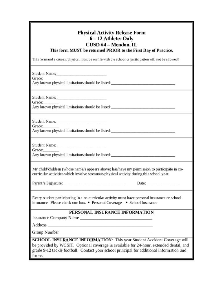 Athlete Medical HEALTH HISTORY Doc Template | pdfFiller