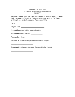 FRIENDS OF THAILAND PCV Small Project Assistance PROPOSAL Doc Template ...
