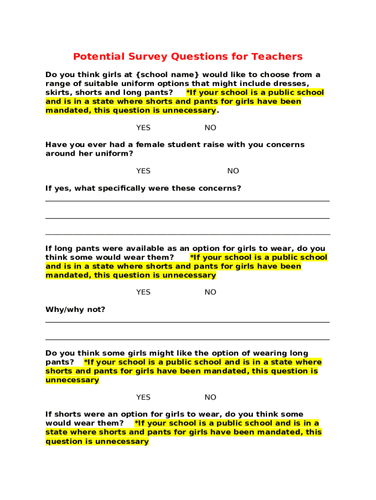 Top 50 Parent Survey Questions for Questionnaires ...School Survey ...