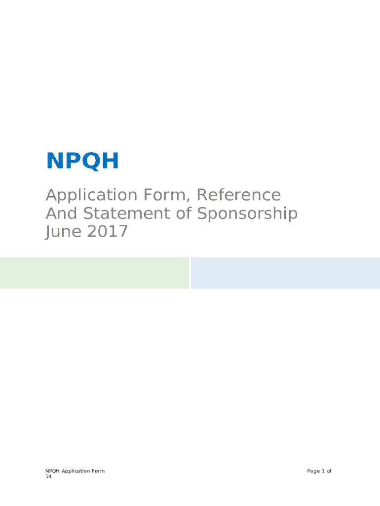 NPQH application Doc Template | pdfFiller