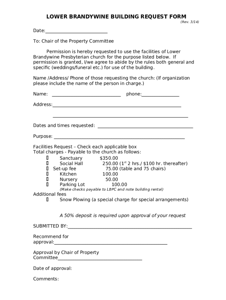 LOWER BRANDYWINE BUILDING REQUEST Doc Template | pdfFiller
