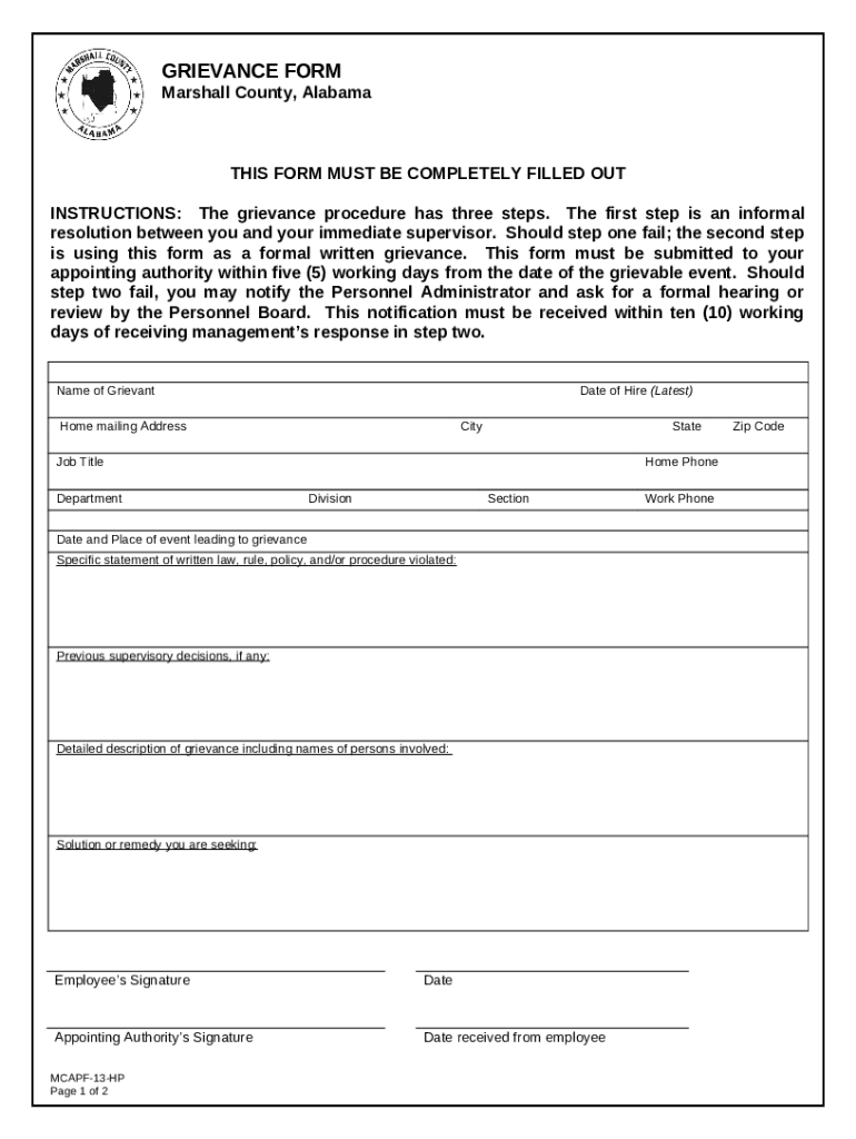 INSTRUCTIONS:The grievance procedure has three steps Doc Template ...