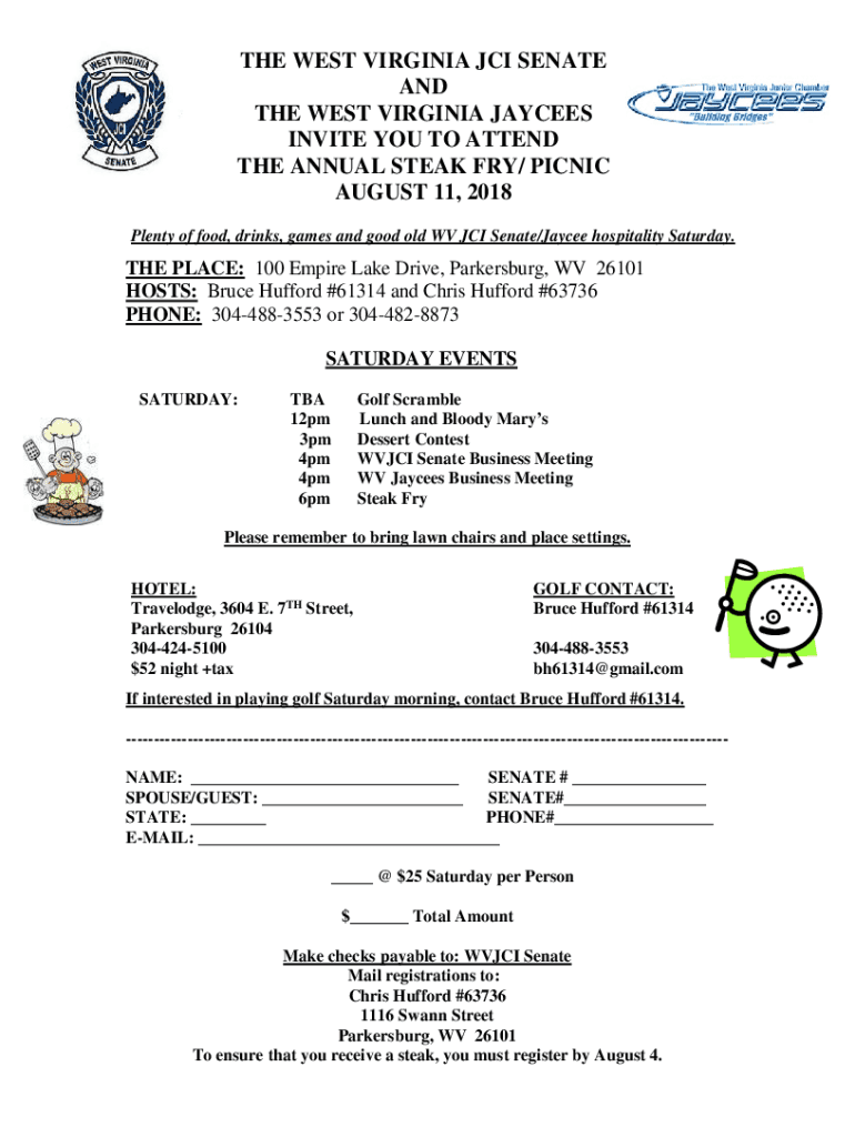 Fillable Online THE WEST VIRGINIA JCI SENATE AND THE WEST VIRGINIA ...