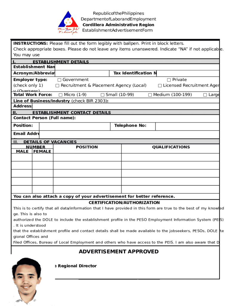 DOLE-FOIDepartment of Labor and Employment Doc Template | pdfFiller