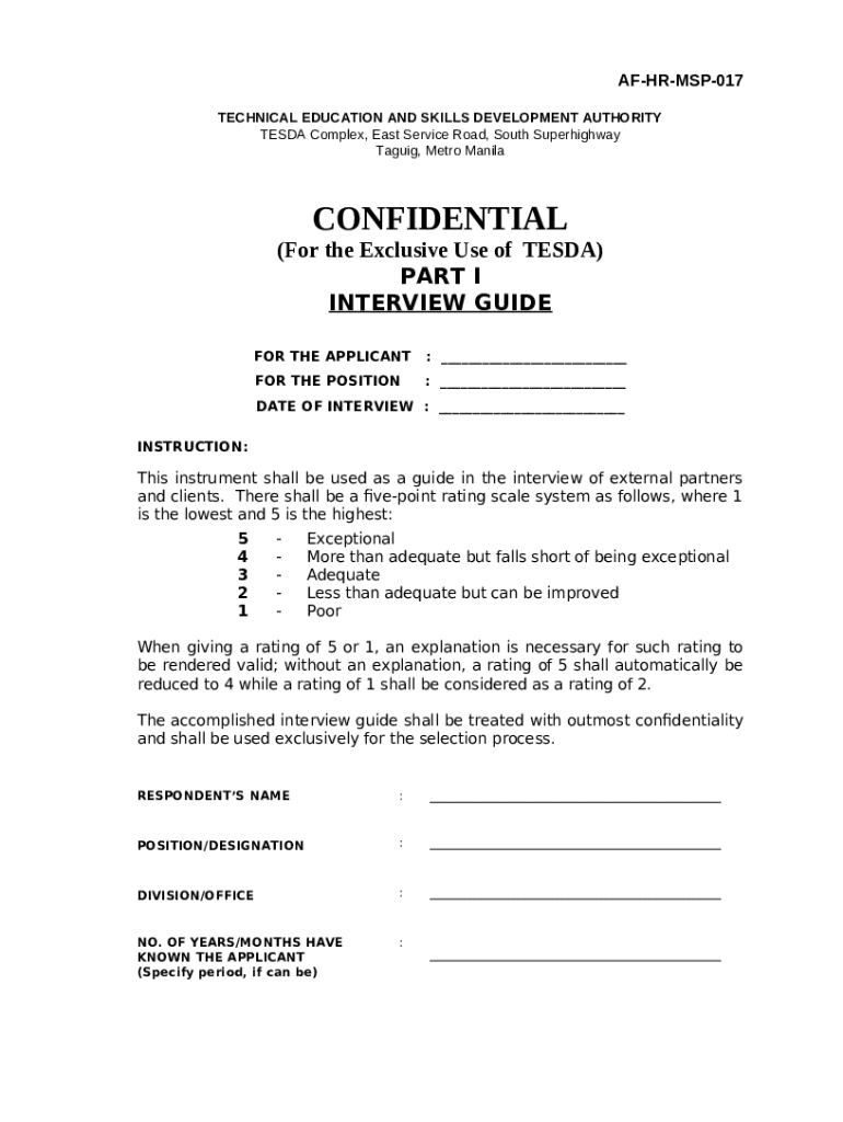 Technical Education and Skills Development Authority - TESDA Doc ...