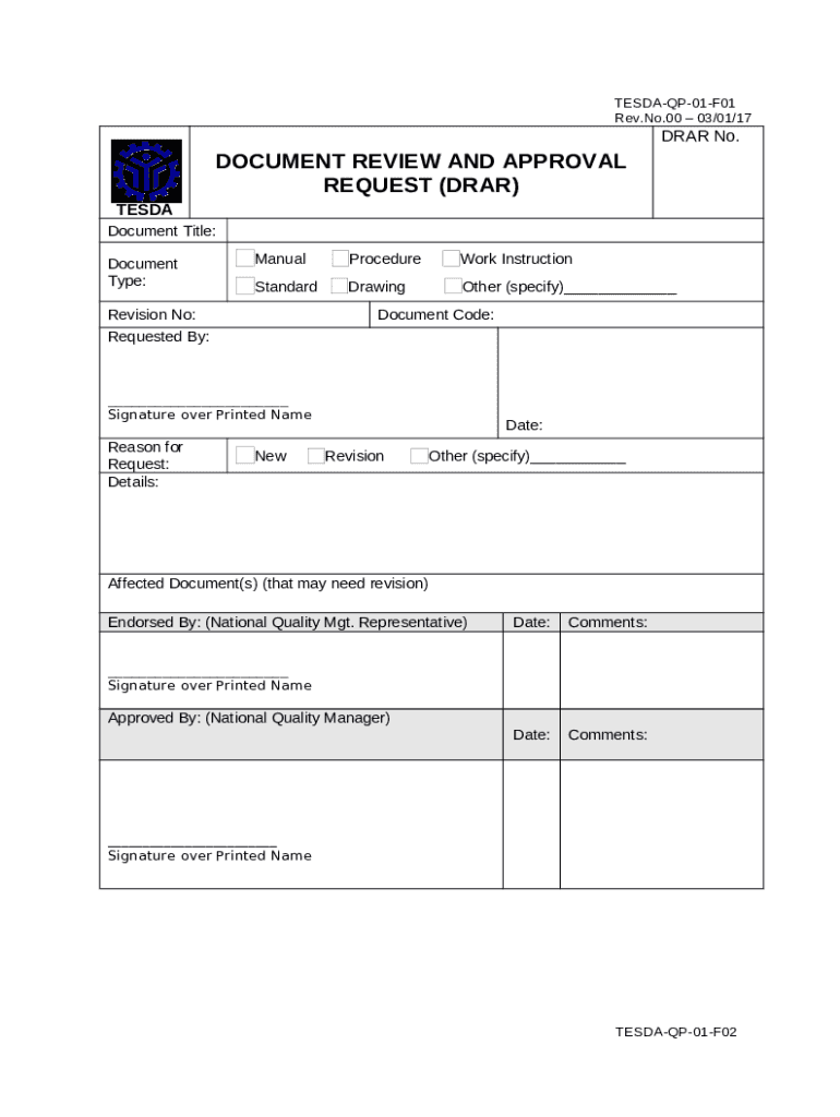 TESDA QMS. Level 2 Doc Template | pdfFiller