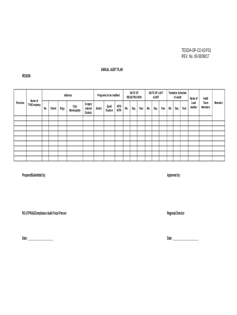 TESDA-OP-CO-02-F01 Doc Template | pdfFiller