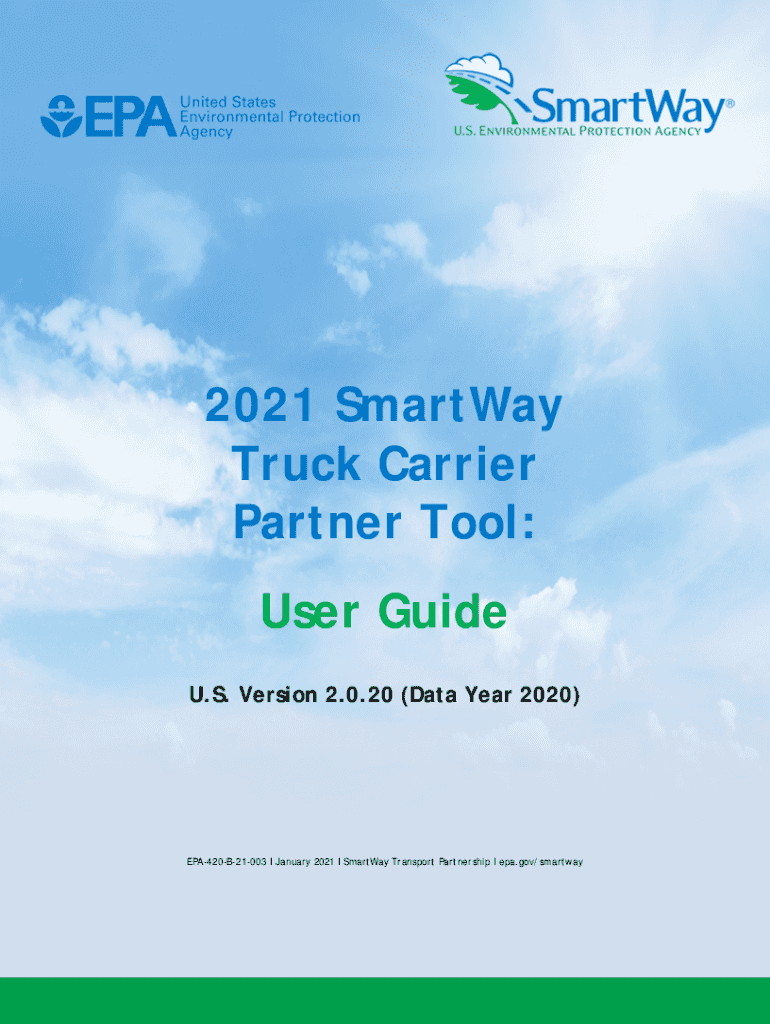 Fillable Online 2021 SmartWay Truck Carrier Partner Tool. User guide ...