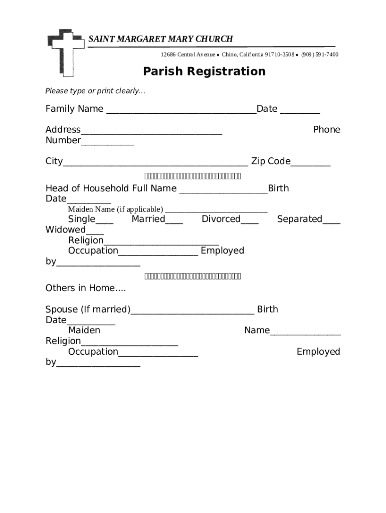 FREE 8+ Sample Church Registration s in PDF MS WordFree Church s, Find ...