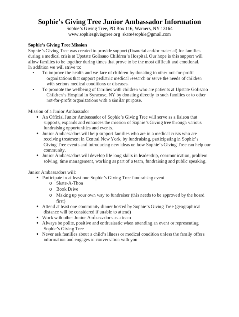 Your family under our treeSophies Giving Tree Doc Template | pdfFiller