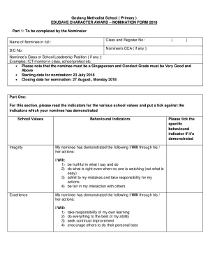Fillable Online geylangmethodistpri moe edu merit award comments ...