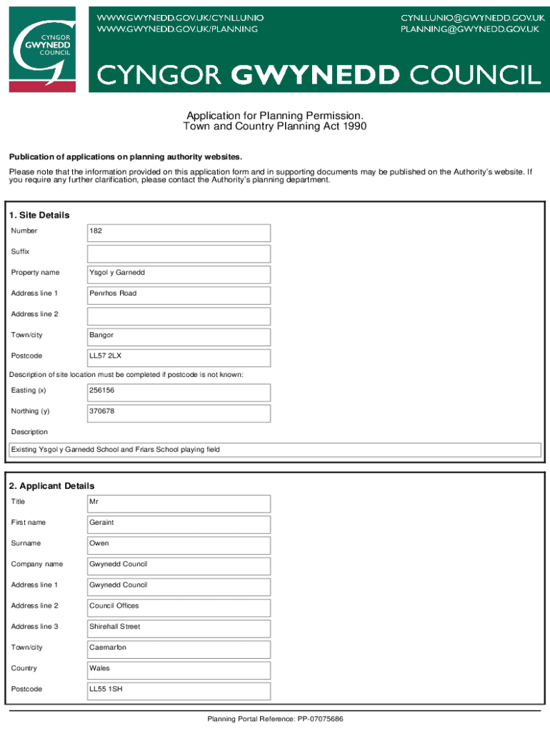 Fillable Online Town and Country Planning Act 1990 Application for ...