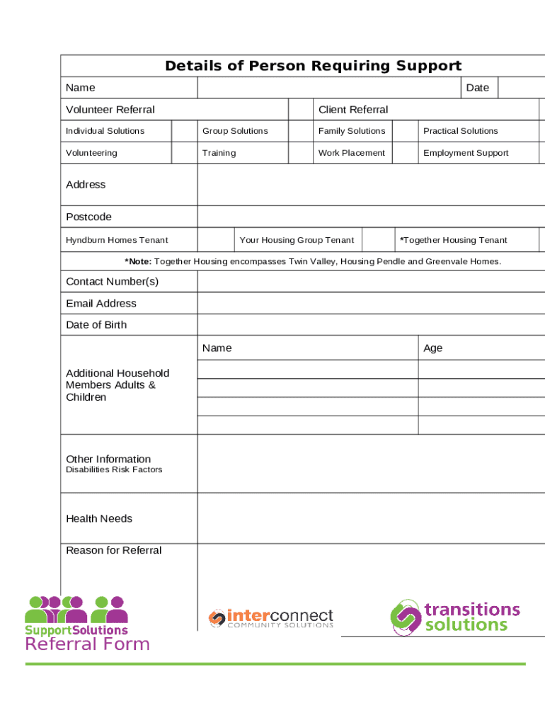 Community Solutions Lancashire Referral Doc Template | pdfFiller