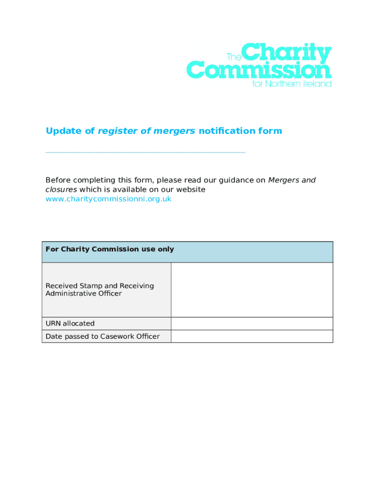 Merger notice s - GOV.UK - apps charitycommissionni org Doc Template ...
