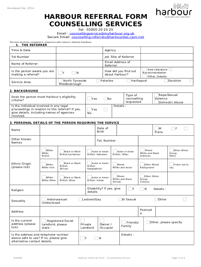 HARBOUR SUPPORT SERVICES - myharbour.org.uk Doc Template | pdfFiller