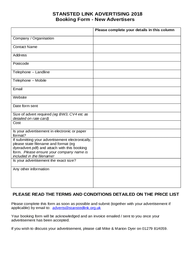 Product or service advertisement booklet - stanstedlink org Doc ...