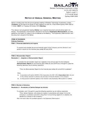 Fillable Online Form 1 Proxy Appointment Fax Email Print - pdfFiller