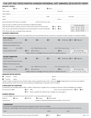 Fillable Online gragm qld gov THE 43RD RIO TINTO MARTIN HANSON MEMORIAL ...