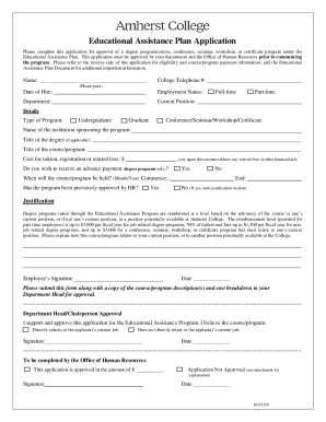 Fillable Online Application for Educational Assistance Programs Fax ...