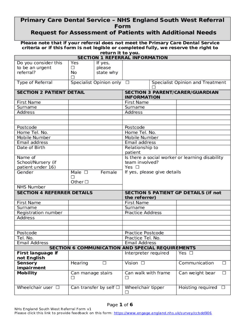 Primary Care Dental ServiceNHS England South West Referral ... Doc ...