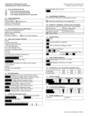 Fillable Online U.S. Immigration and Customs Enforcement Facility ...