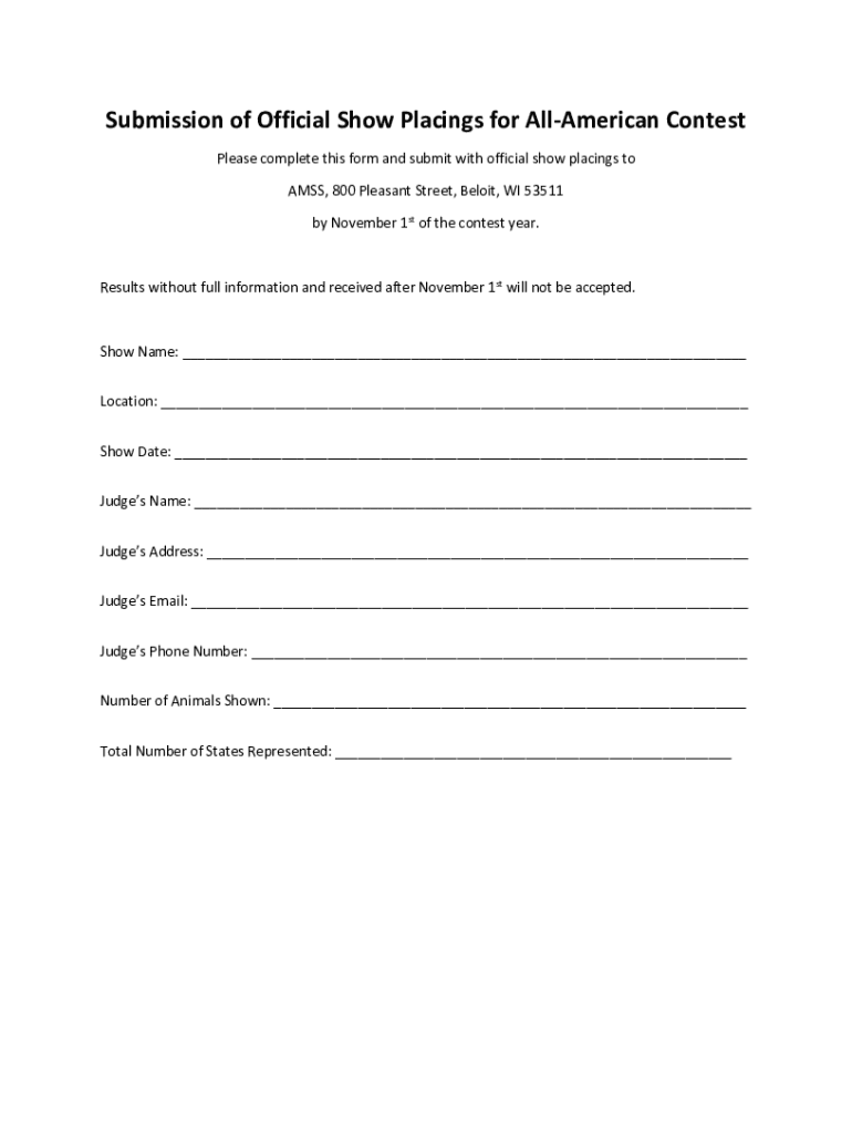 Fillable Online CONTEST SUBMISSION Form TemplateJotForm Fax Email Print ...