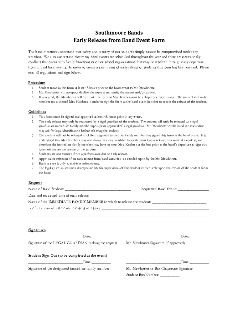 Fillable Online Early Release Form 18 Fax Email Print - pdfFiller