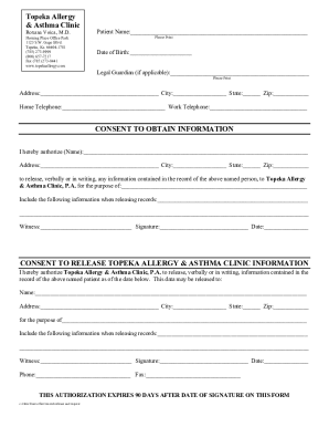 Fillable Online Topeka Allergy Fax Email Print - pdfFiller
