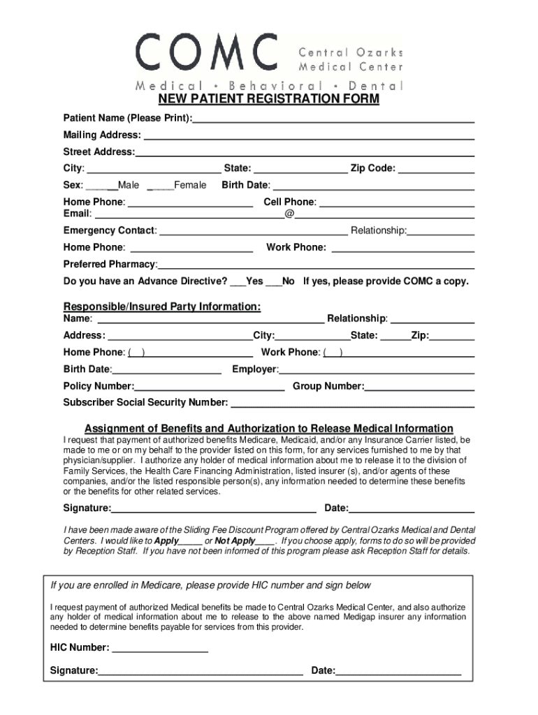 Fillable Online Medical office registration form - South Boston Community ... Fax Email Print ...