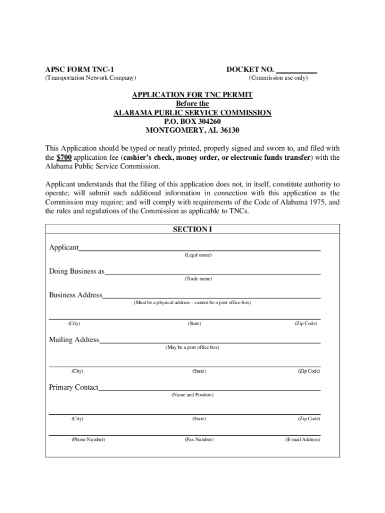 Fillable Online psc state al Fillable Online ATTACHMENT C APSC FORM TNC ...