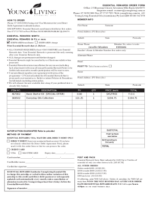 Fillable Online ESSENTIAL REWARDS ORDER FORM Office: 25 Bluestone ...