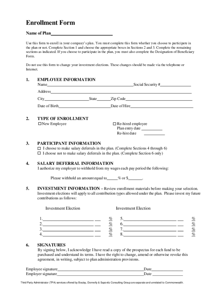 Fillable Online How Do I Complete Enrollment Form Fax Email Print ...