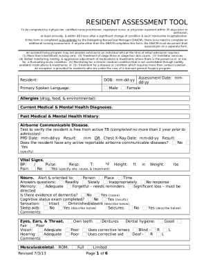 RESIDENT ASSESSMENT TOOL - MarylandNurse Practitioner vs Physician ...