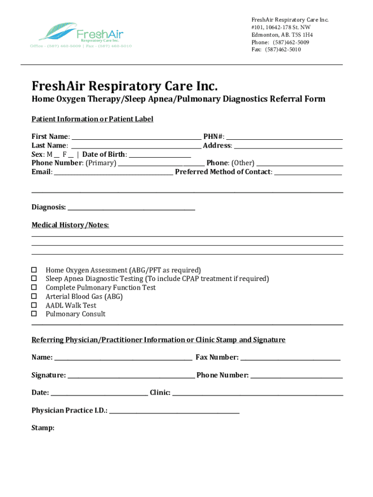 Fillable Online Respiratory Requisition Form.docx Fax Email Print ...