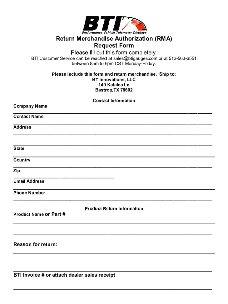 Fillable Online What is return merchandise authorization (RMA ...What ...