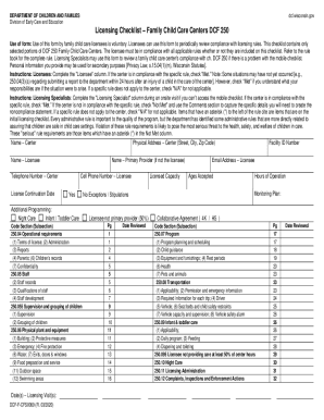 Child Care Checklist For Licensing